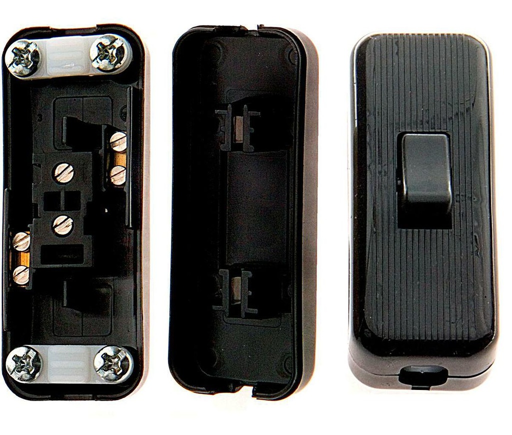 3 Core Inline Switch Mini Black 2A Snap Together | Lampfix